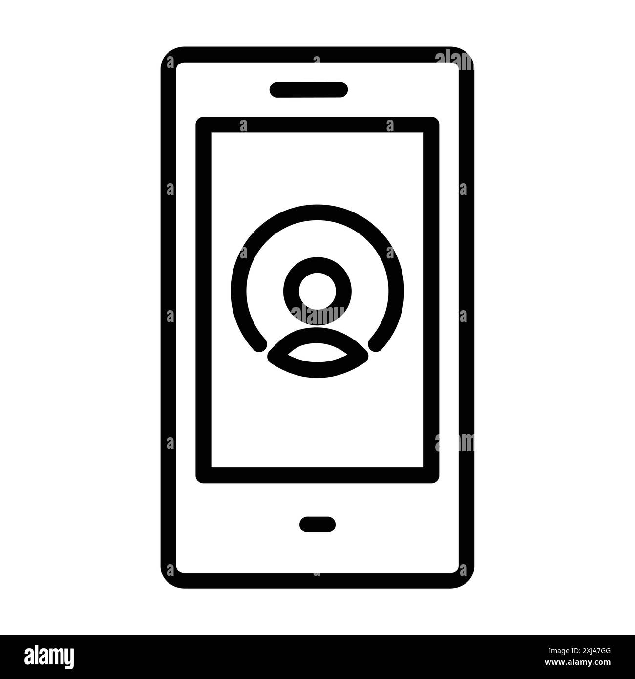 Mobile user icon set in thin line outline style and linear vector sign ...