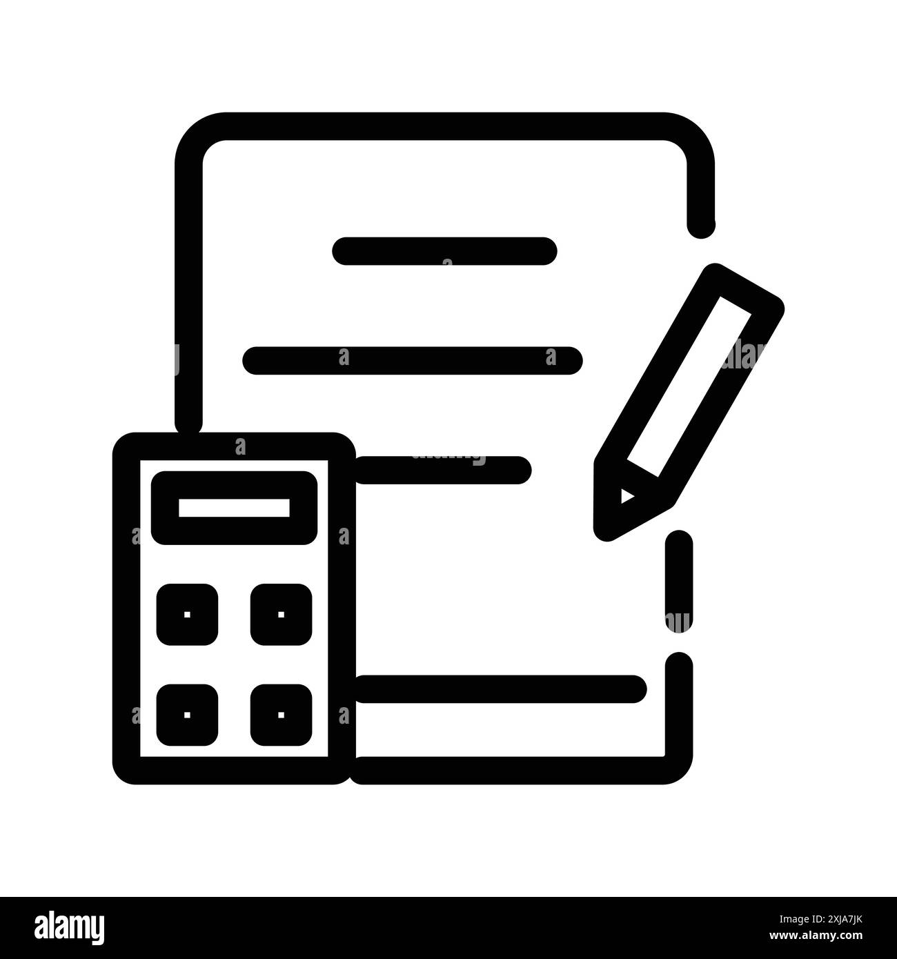 accounting icon set in thin line outline style and linear vector sign ...