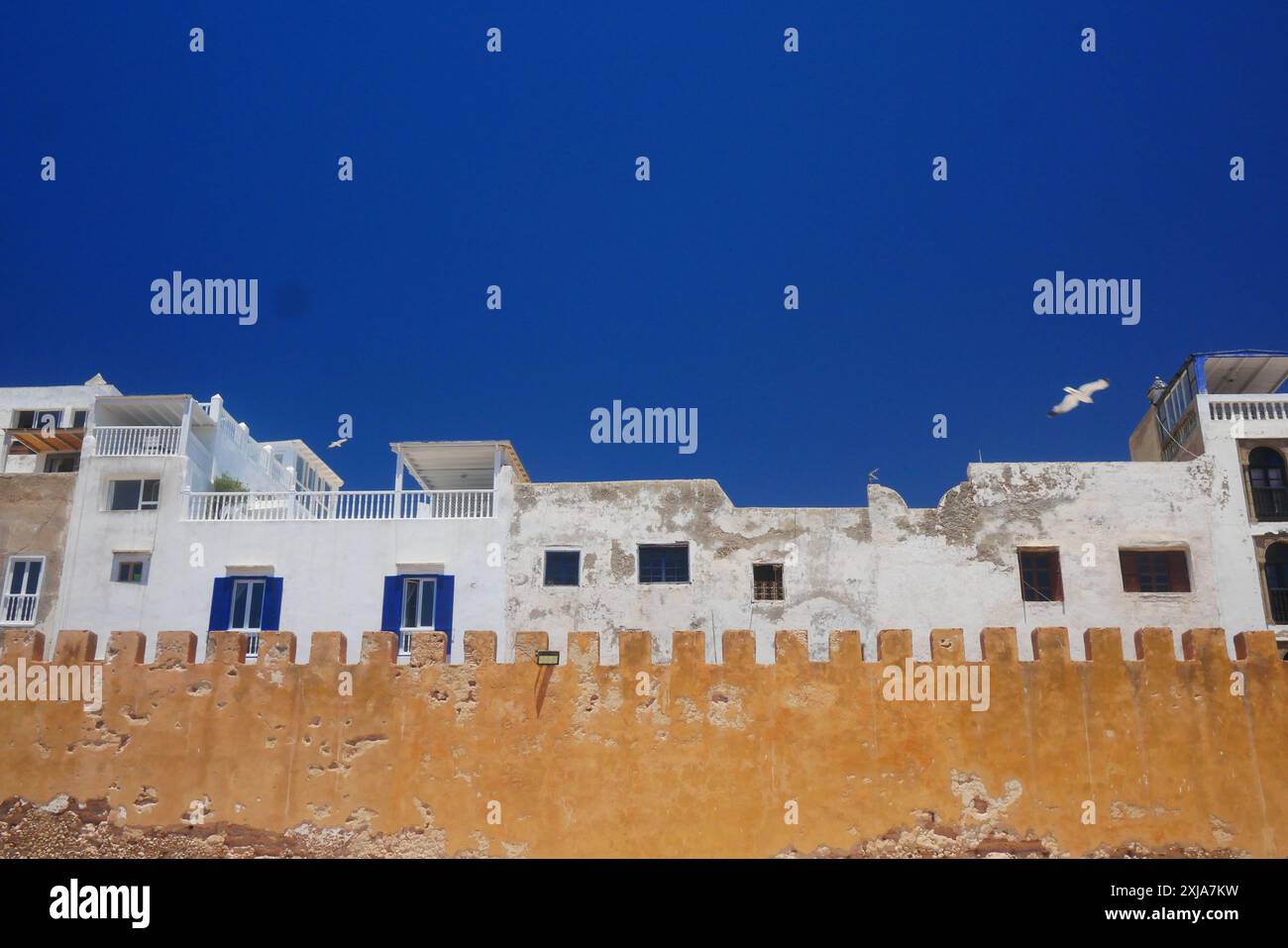 The old walls of Essaouira in Morocco built to keep the Barbary pirates ...
