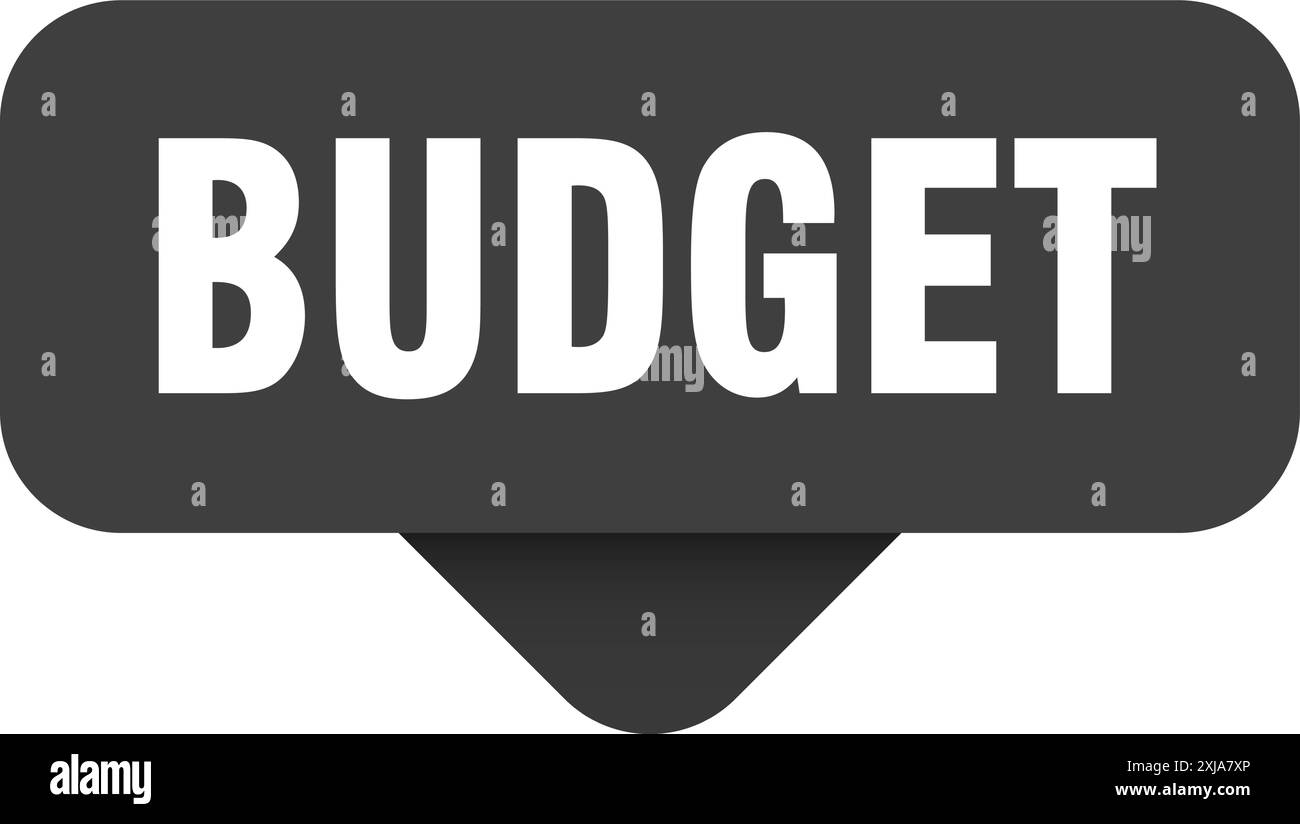 budget sticker. budget sign on transparent background. rectangular ...
