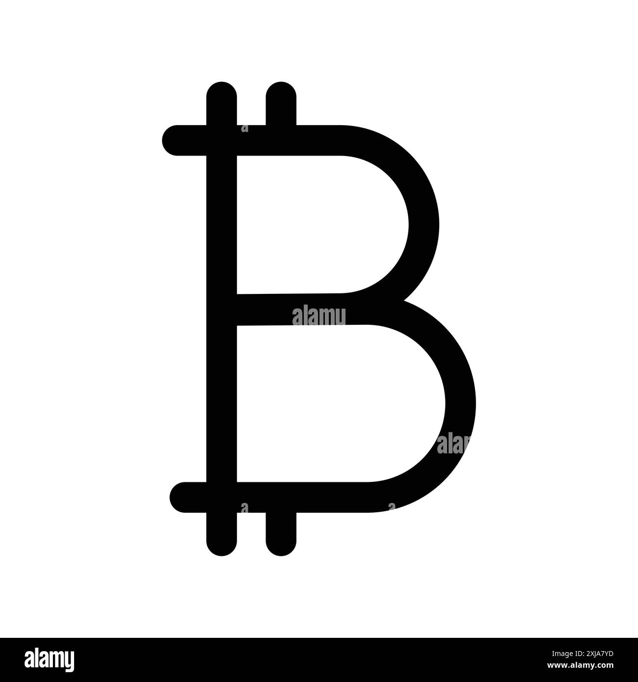 Bitcoin icon set in thin line outline style and linear vector sign ...