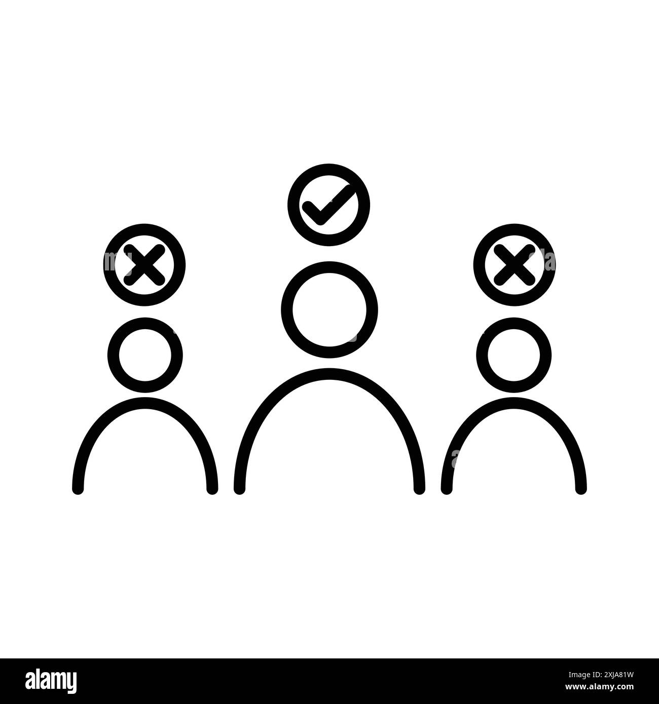 Candidate icon set in thin line outline style and linear vector sign ...