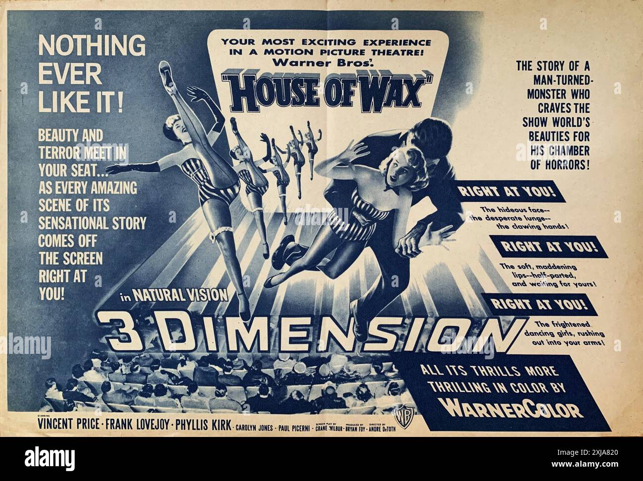 VINCENT PRICE in HOUSE OF WAX 1953 director ANDRE DE TOTH Photographed ...