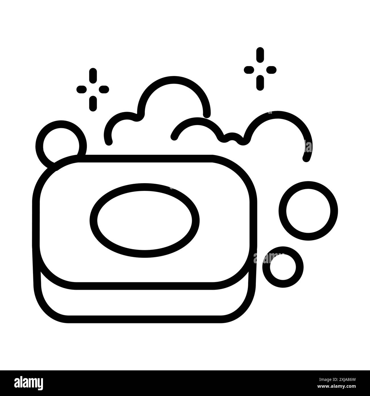 Bubbles and foam icon (2) set in thin line outline style and linear ...