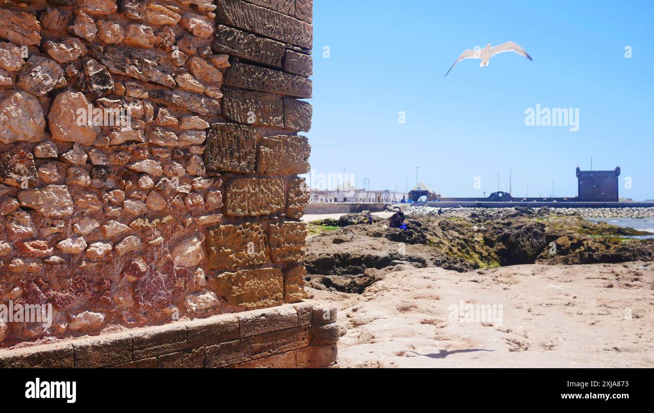 The old walls of Essaouira in Morocco built to keep the Barbary pirates ...