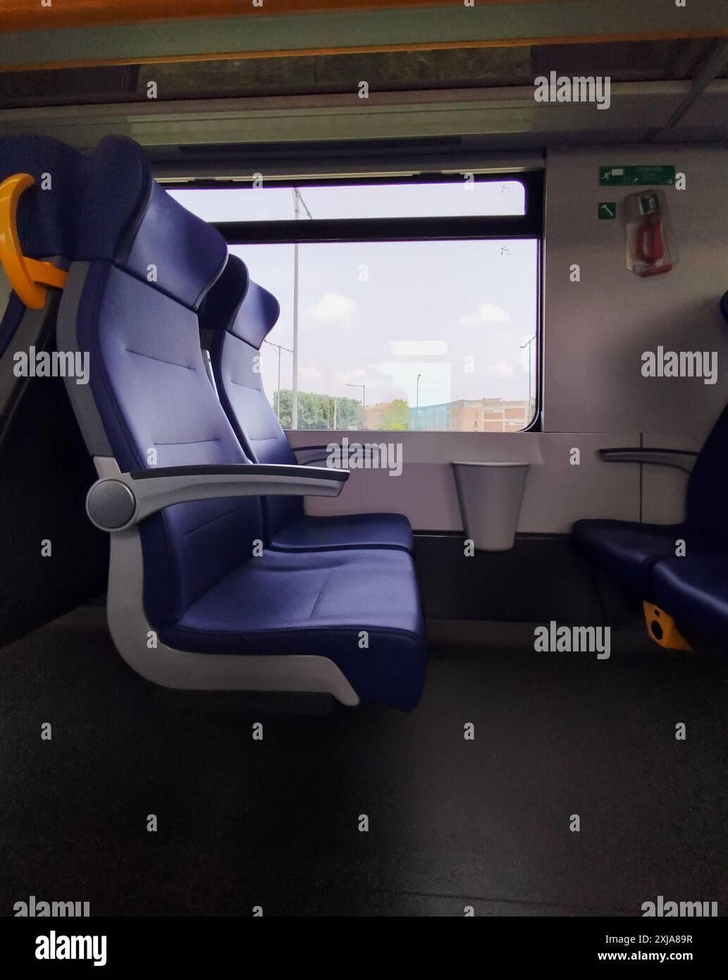 The interior of a second-class train between Modena and Verona, Italy ...