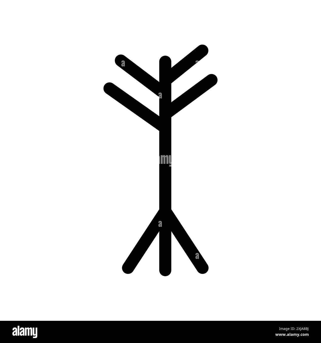 Coat Stand Icon set in thin line outline style and linear vector sign ...