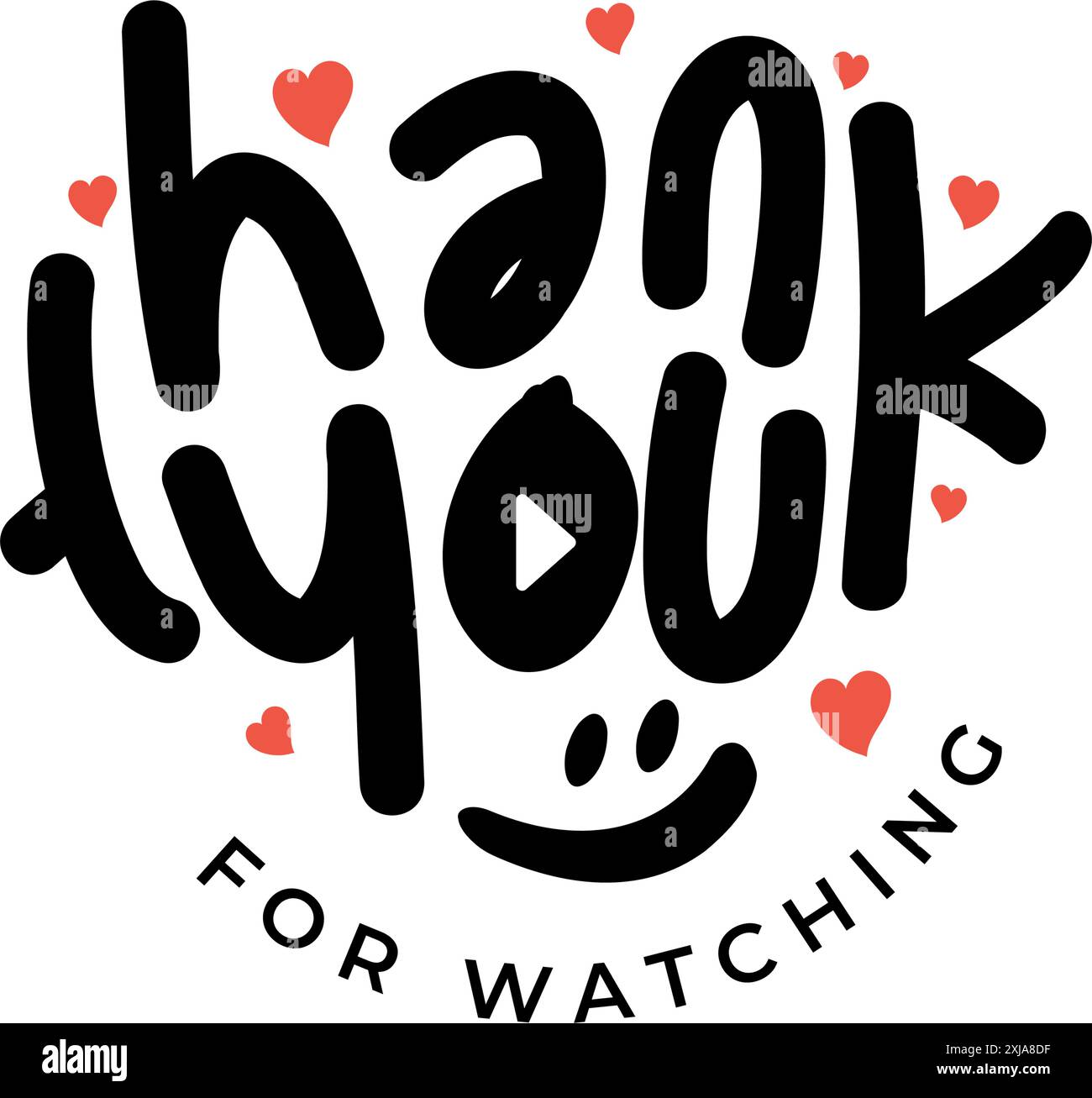 A vibrant end screen design vector with a "Thank You for Watching ...