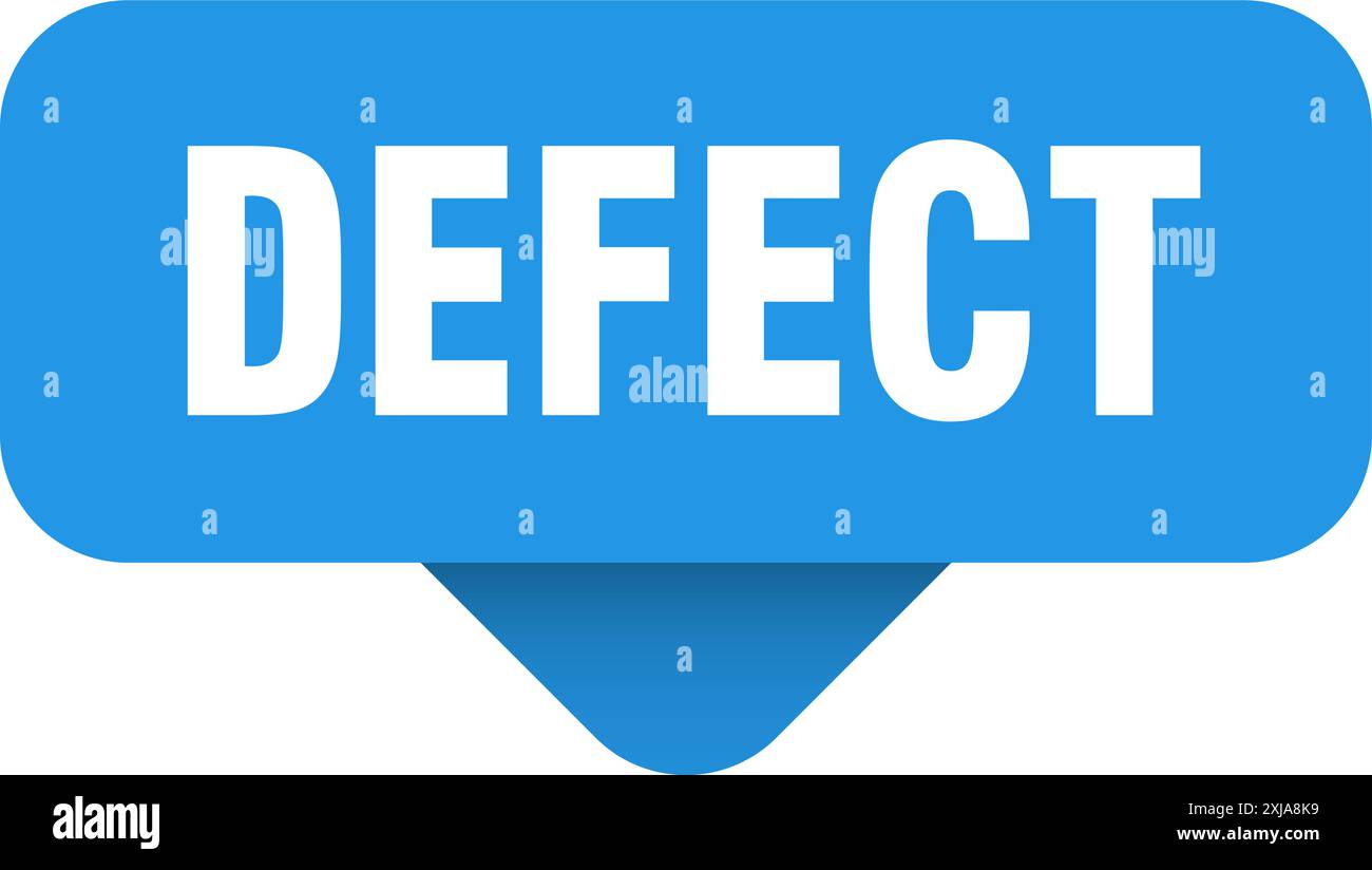 defect sticker. defect sign on transparent background. rectangular ...