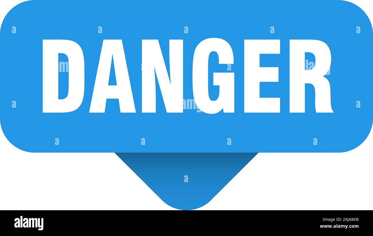 danger sticker. danger sign on transparent background. rectangular ...