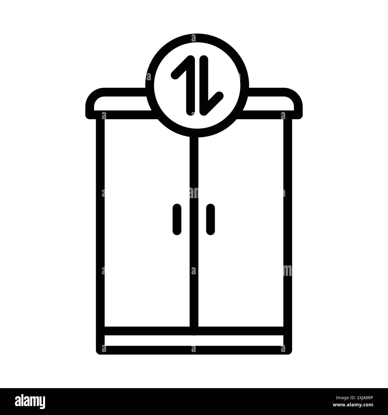 Elevator Lift Icon Set In Thin Line Outline Style And Linear Vector Sign Stock Vector Image