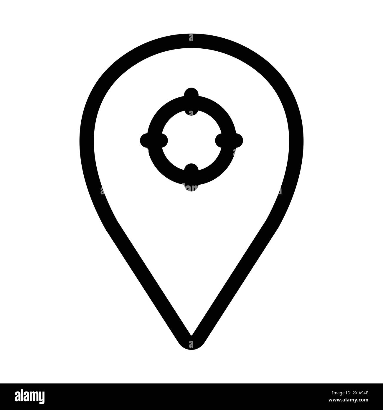 Geo Targeting Icon Set In Thin Line Outline Style And Linear Vector