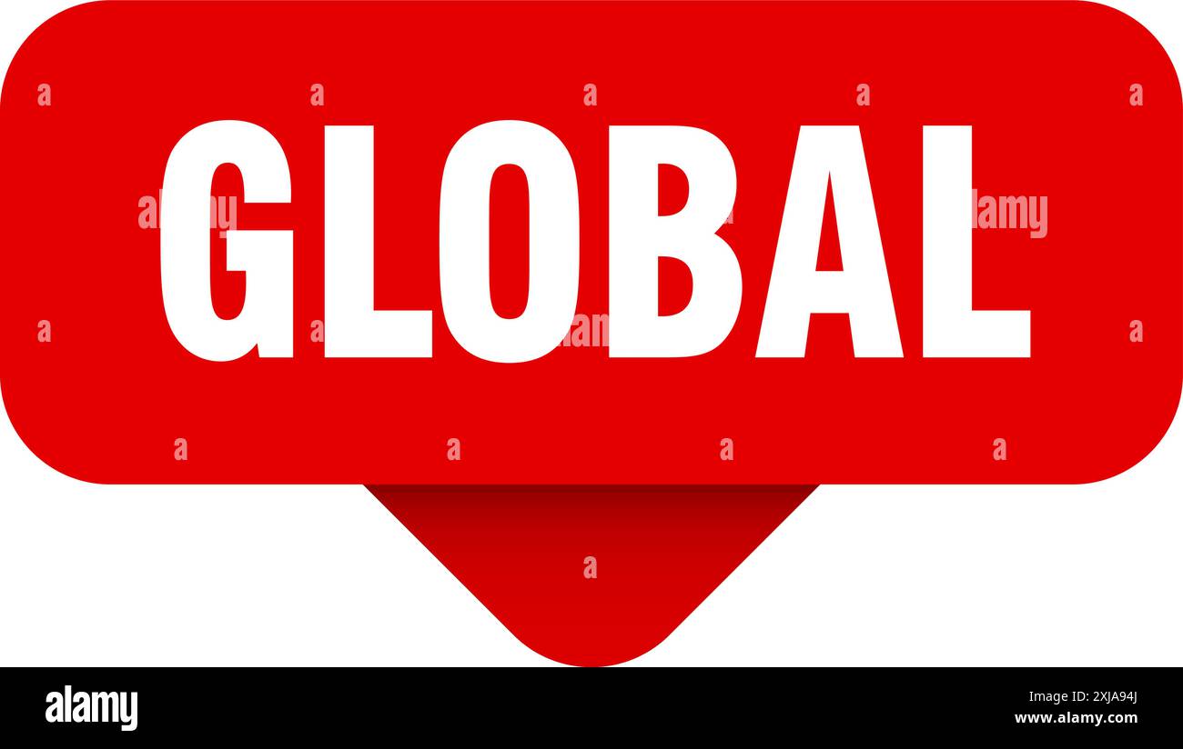 global sticker. global sign on transparent background. rectangular ...