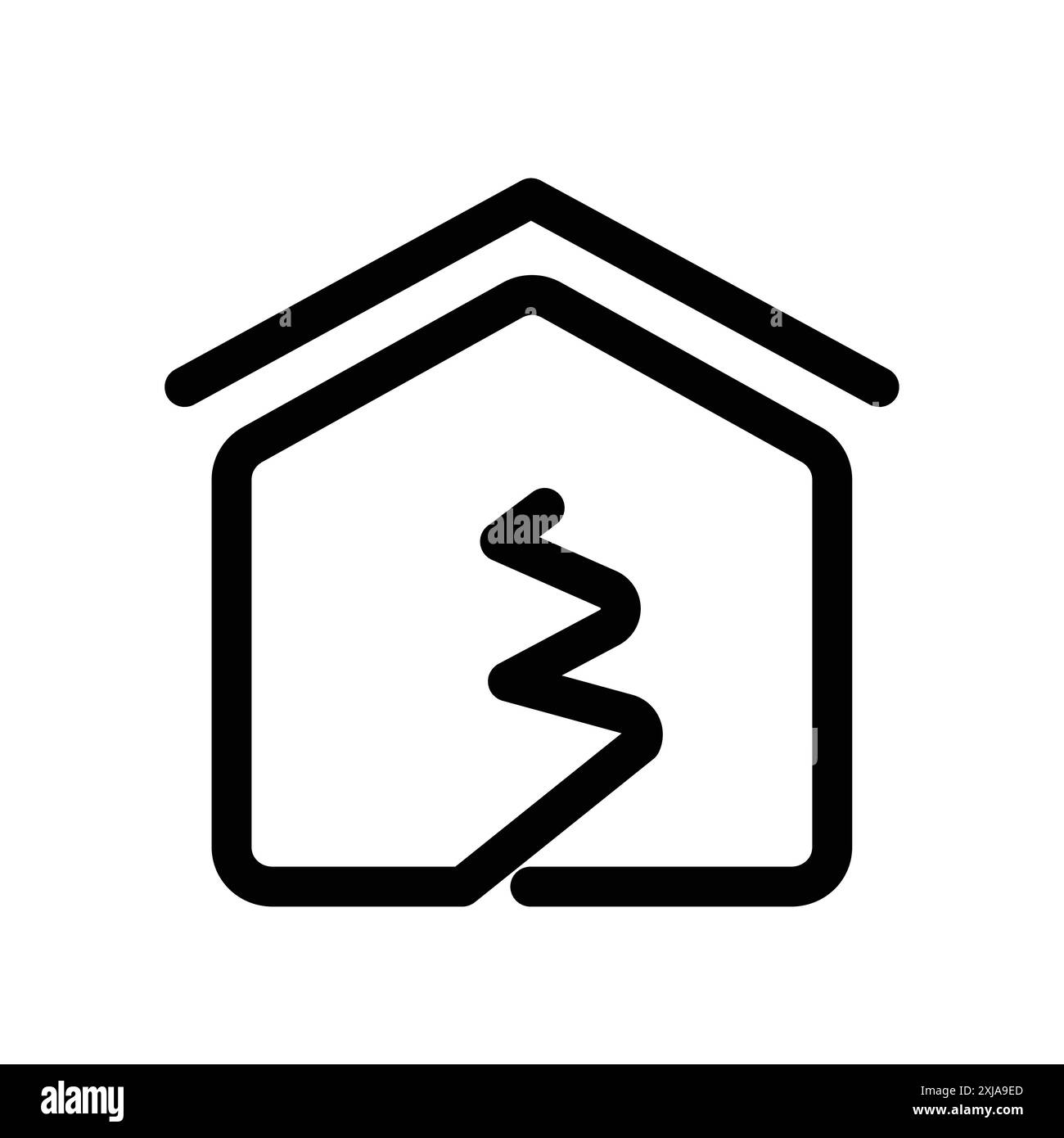 Earthquake icon set in thin line outline style and linear vector sign ...