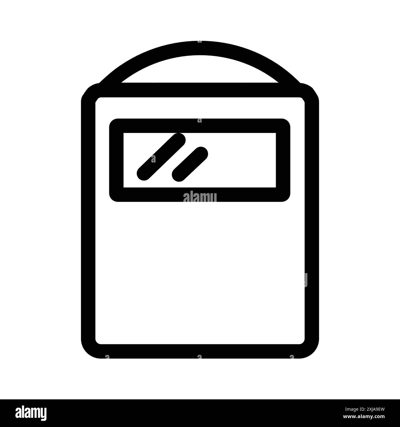 welding shield cover icon set in thin line outline style and linear ...