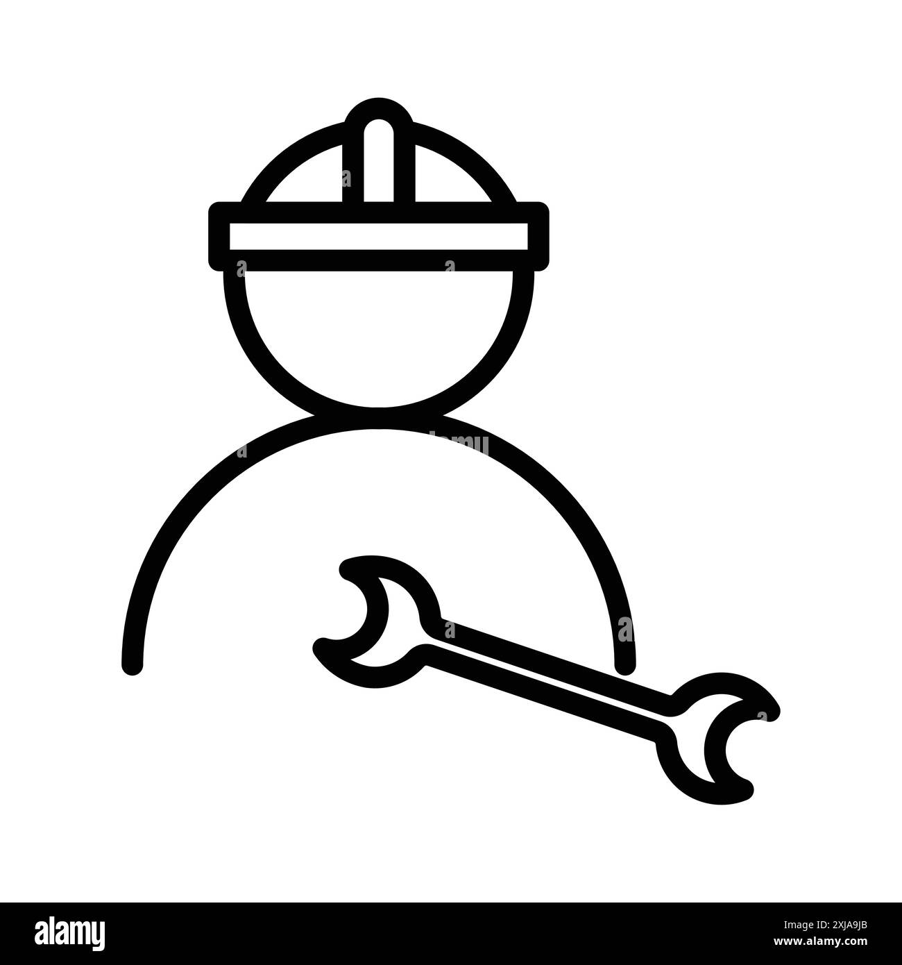 engineering service icon set in thin line outline style and linear ...