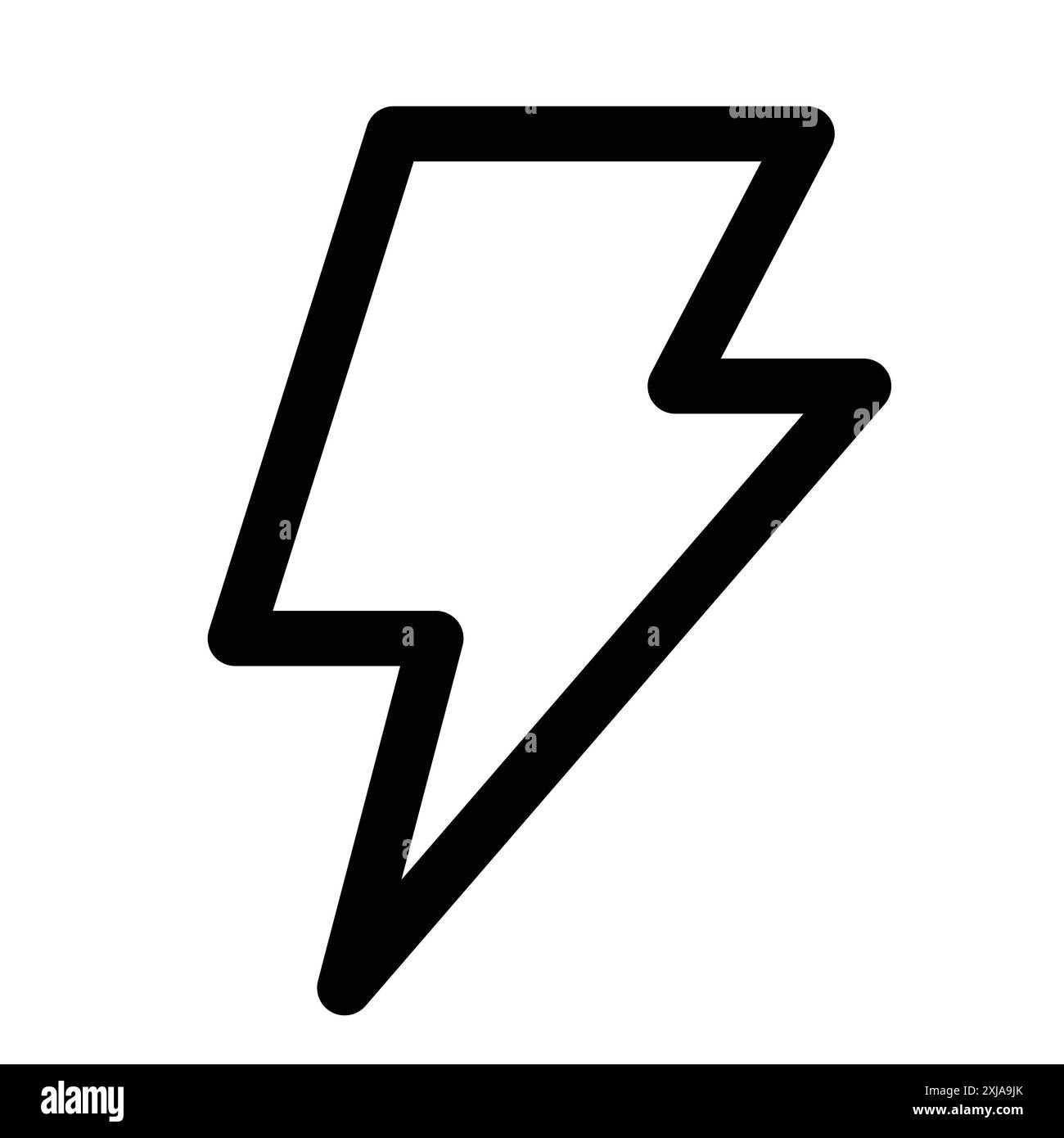 lightning bolt icon set in thin line outline style and linear vector ...