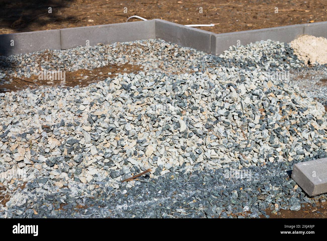 Design and construction of a pedestrian sidewalk. Installation and ...