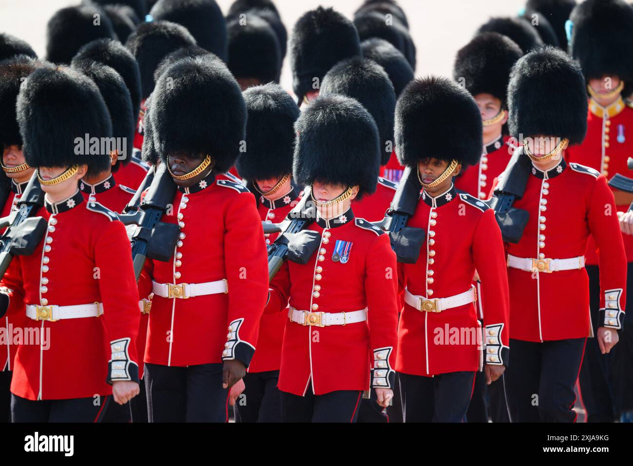 London, UK. 17 July 2024. Members of the Welsh Guards in front of ...