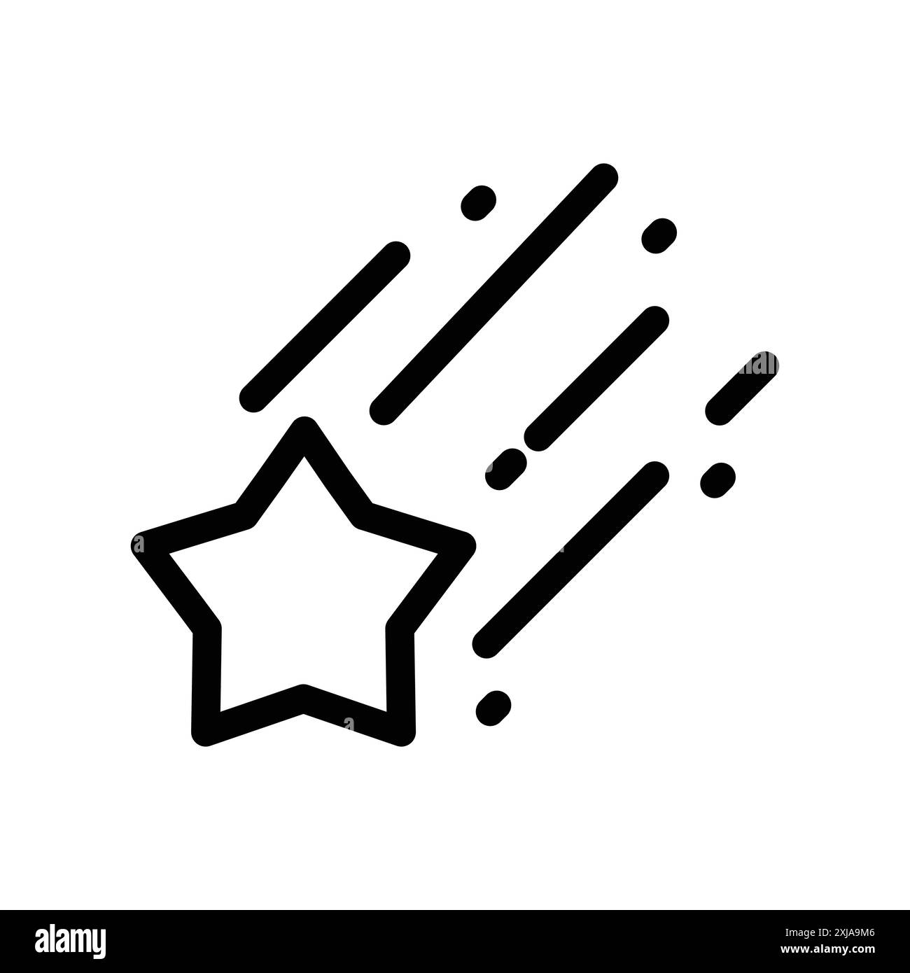 Falling Star Icon Set In Thin Line Outline Style And Linear Vector Sign Stock Vector Image And Art