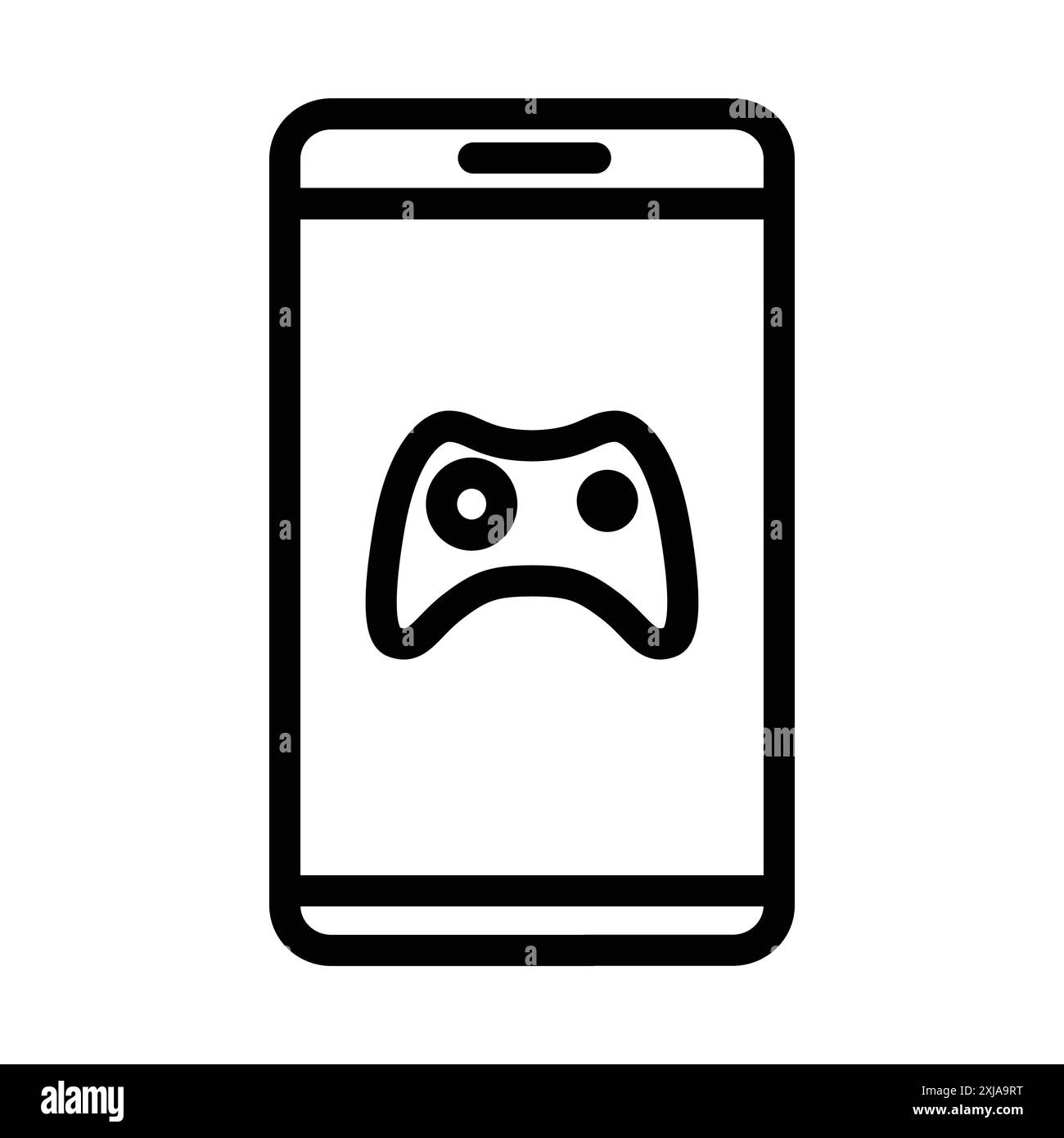 Mobile Phone Game Icon Set In Thin Line Outline Style And Linear Vector