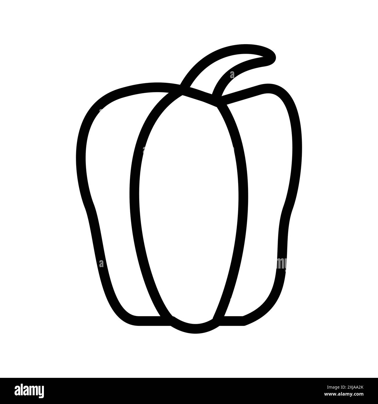 Paprika icon set in thin line outline style and linear vector sign ...
