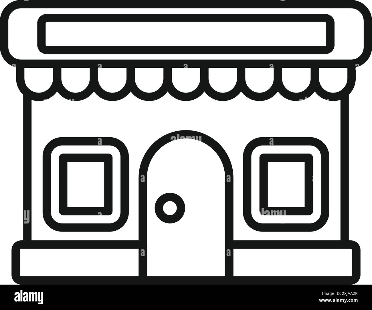 Simple line drawing of a small business storefront, conveying ...