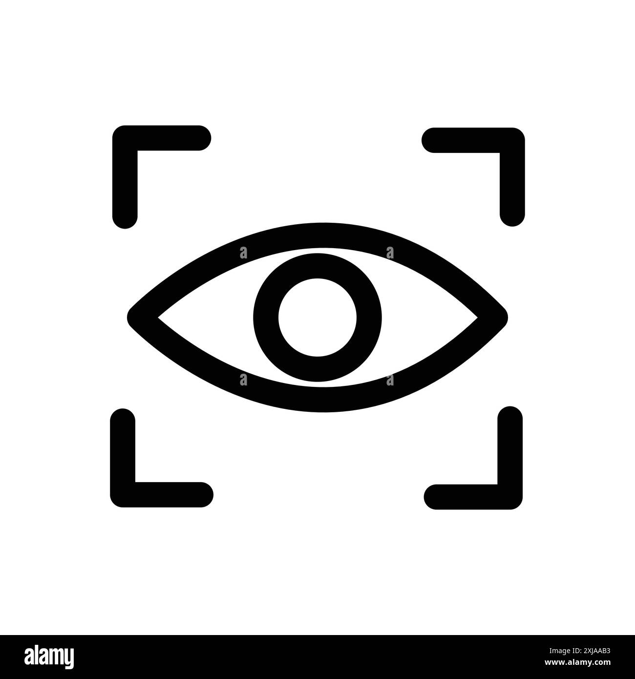 Eye scan icon set in thin line outline style and linear vector sign Stock Vector Image & Art - Alamy