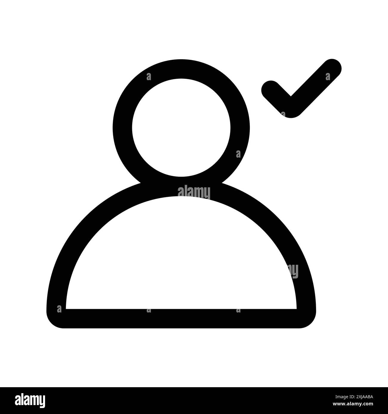 Profile check icon set in thin line outline style and linear vector sign Stock Vector Image ...