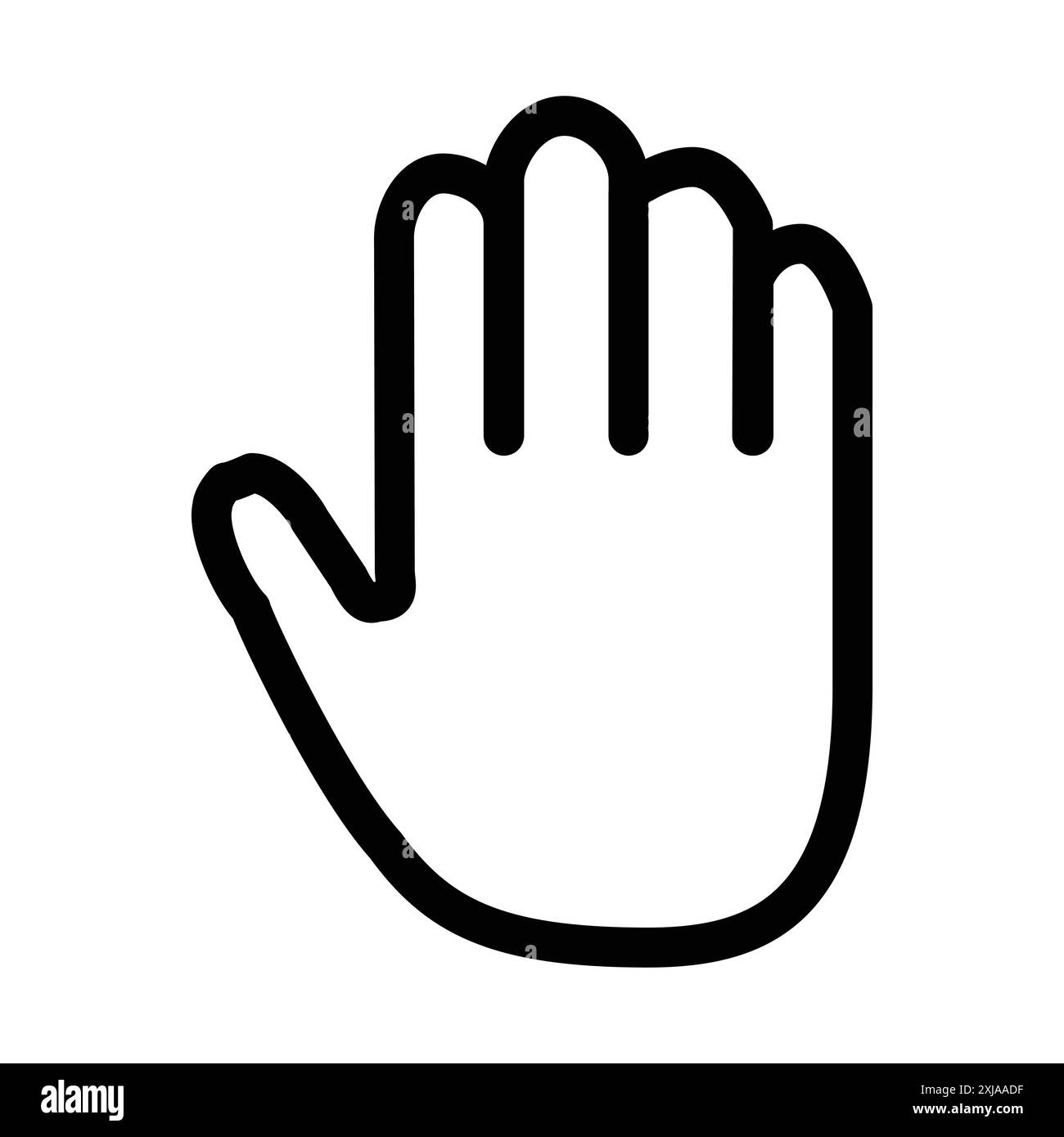 Raised Hand Icon Set In Thin Line Outline Style And Linear Vector Sign