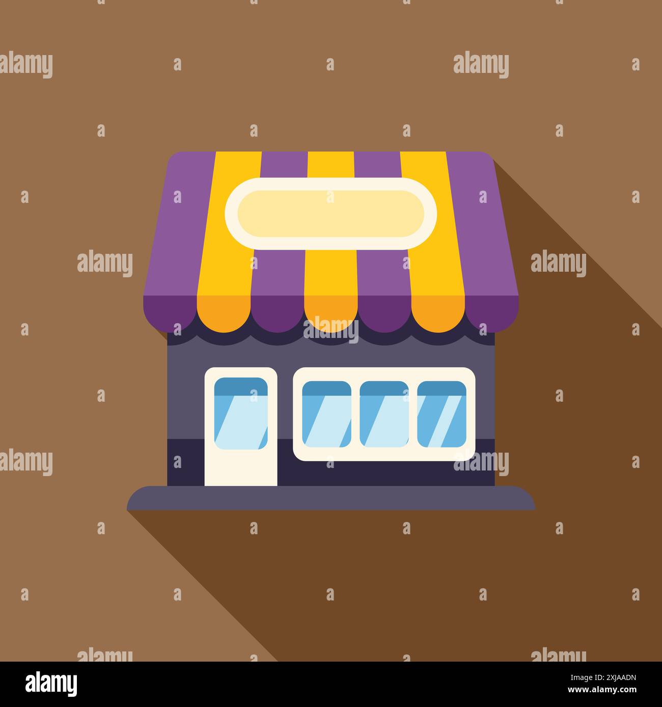 Illustration of a small business storefront building facade with ...