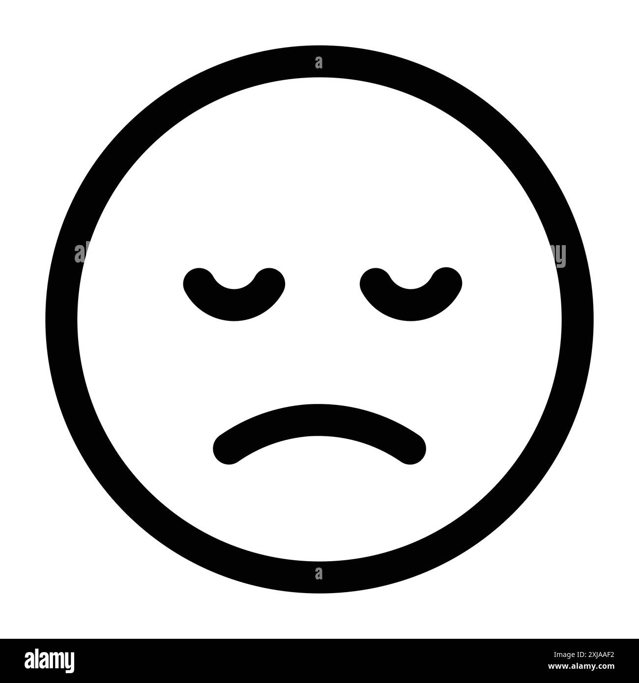 Sad Icon Set In Thin Line Outline Style And Linear Vector Sign Stock