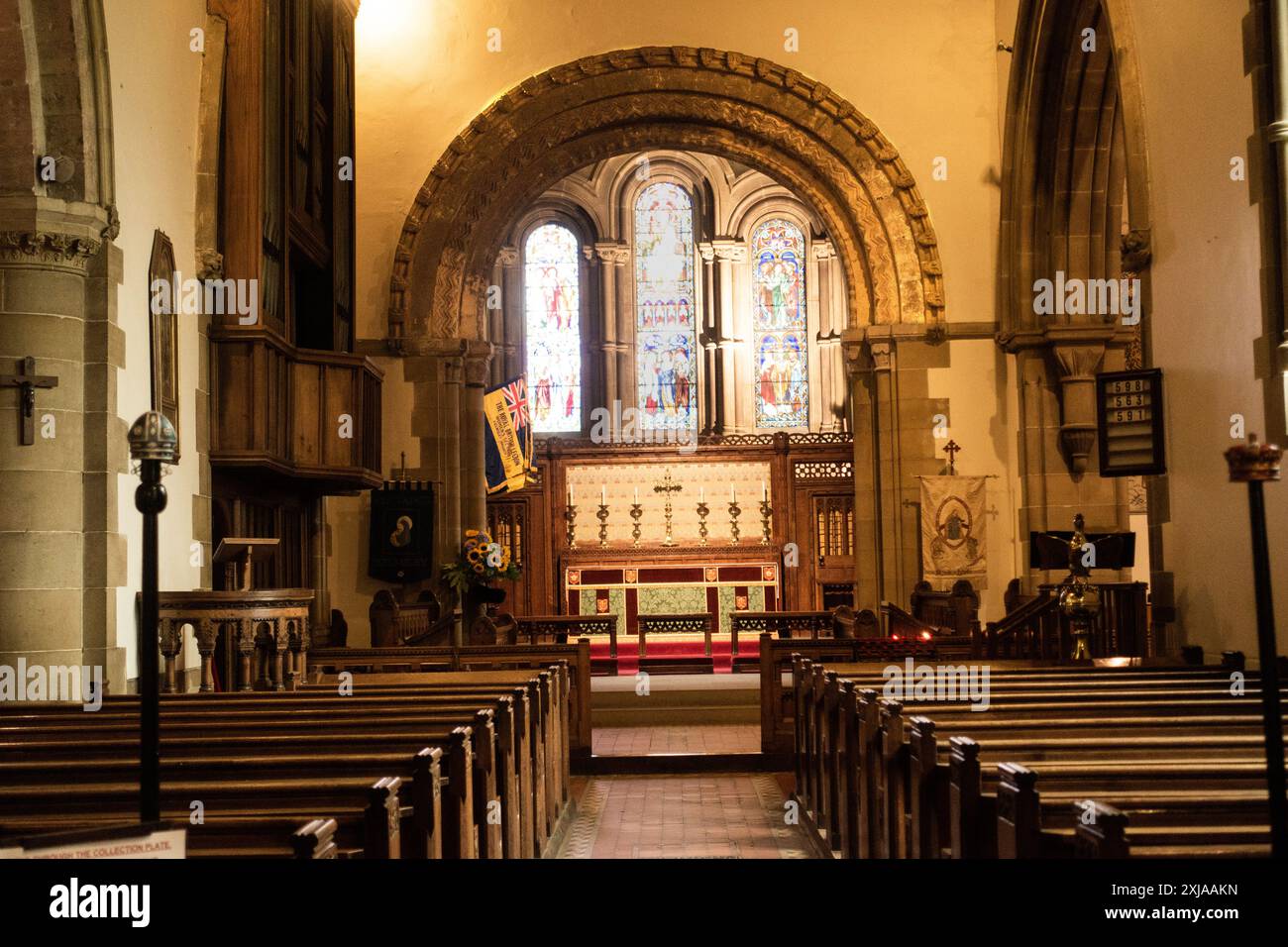 Huge Norman Arch with double cone moulding and triple bands between ...