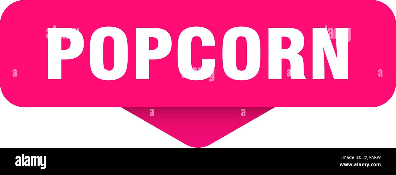 popcorn sticker. popcorn sign on transparent background. rectangular ...