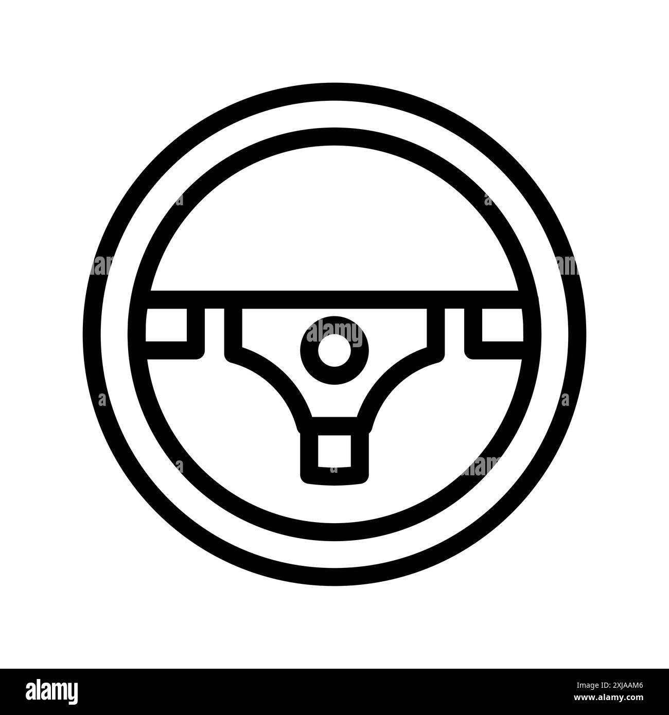 Steering wheel icon set in thin line outline style and linear vector ...