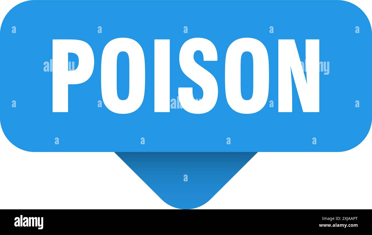 poison sticker. poison sign on transparent background. rectangular ...