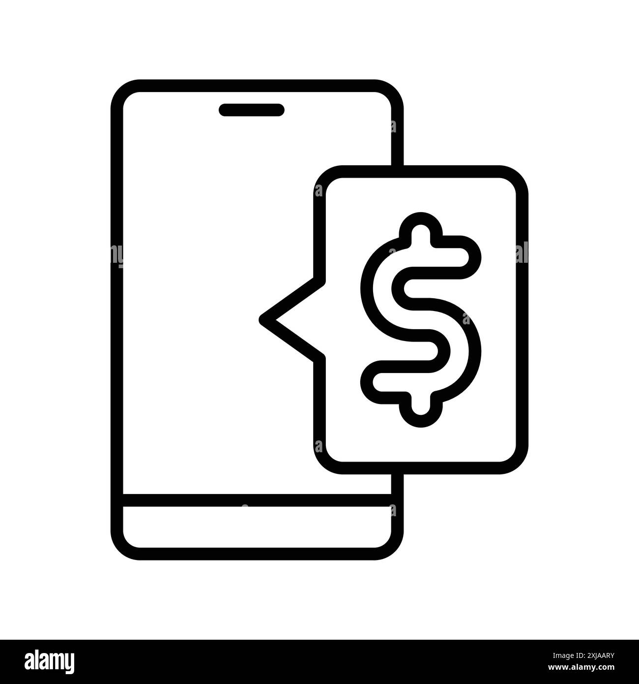 mobile transfer payment icon set in thin line outline style and linear ...