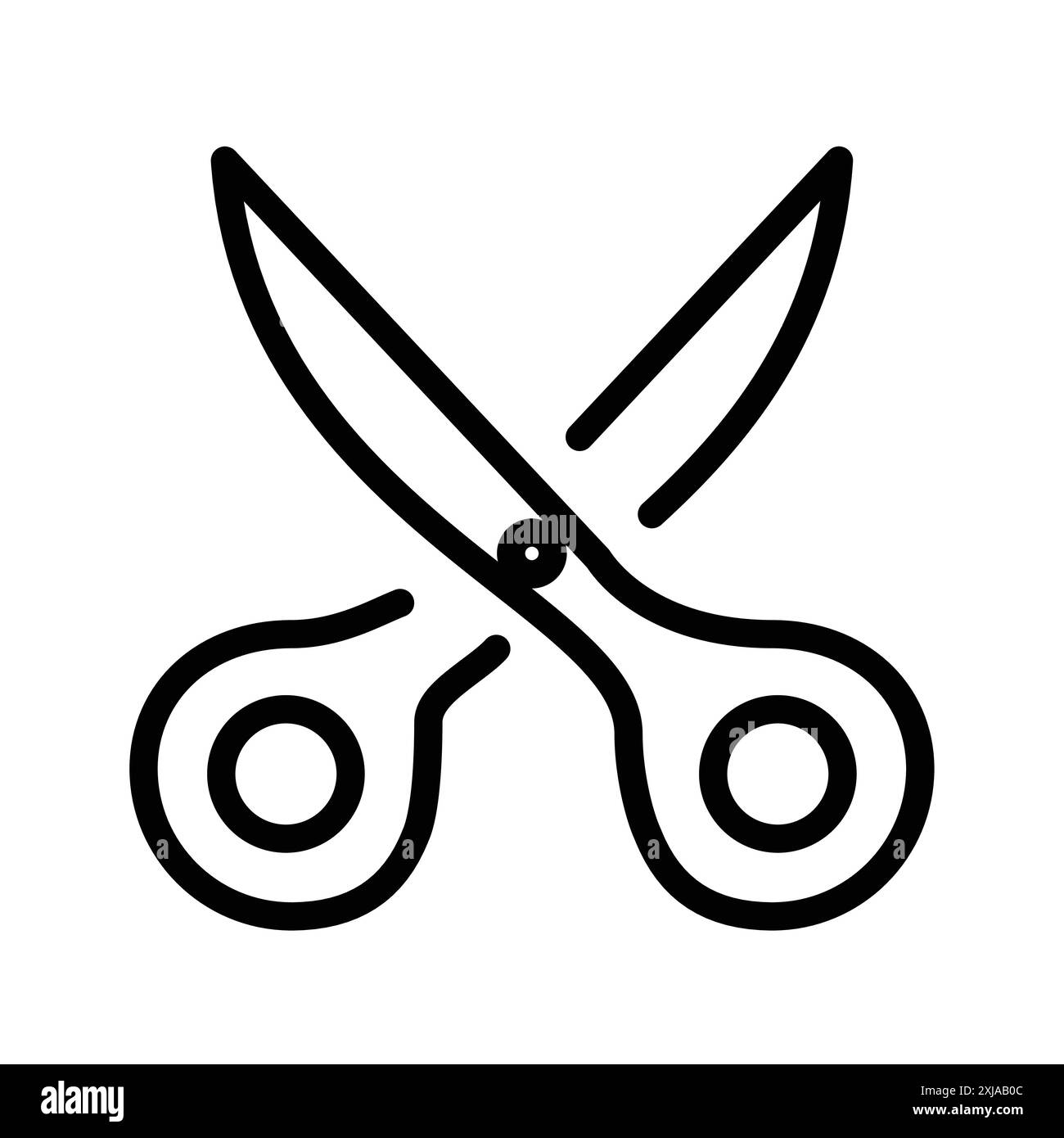 Scissors icon set in thin line outline style and linear vector sign ...