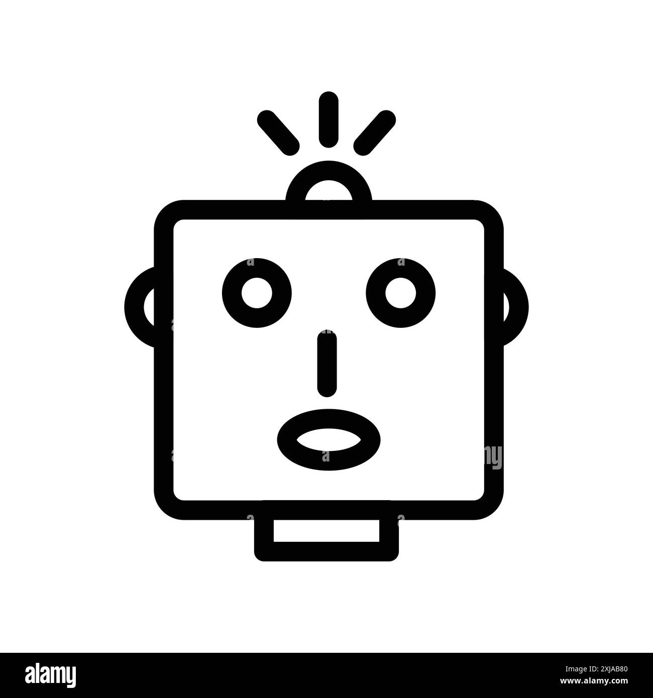 Robot Icon set in thin line outline style and linear vector sign Stock ...