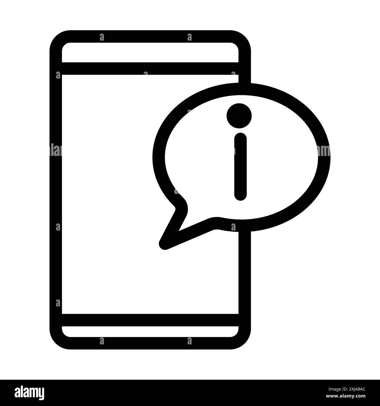 Smartphone Help and Support icon set in thin line outline style and ...