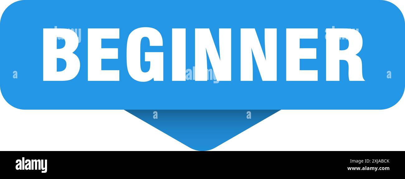 beginner sticker. beginner sign on transparent background. rectangular ...