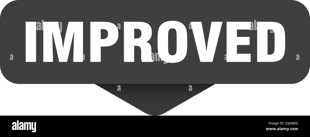 improved sticker. improved sign on transparent background. rectangular ...