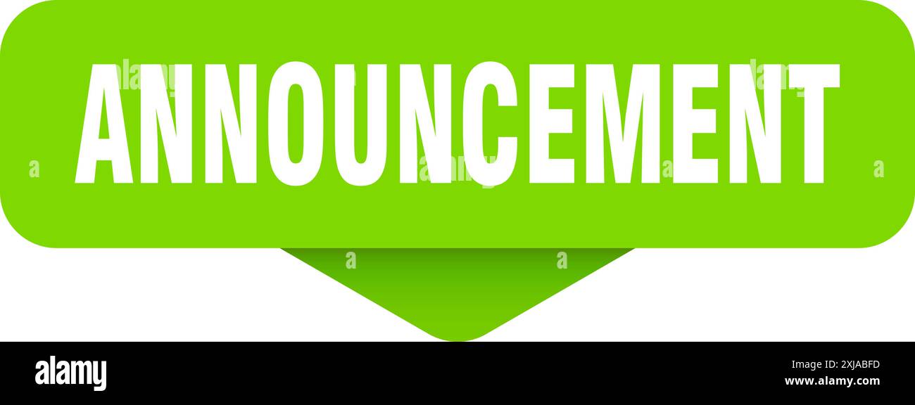 announcement sticker. announcement sign on transparent background ...