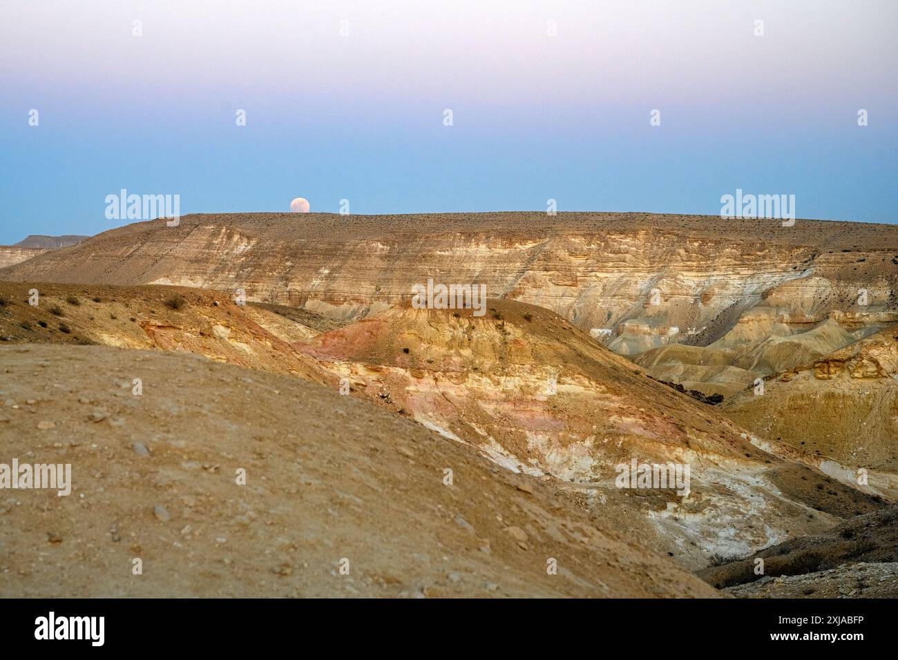 full moon moon rising over the Negev Desert landscape Photographed at ...