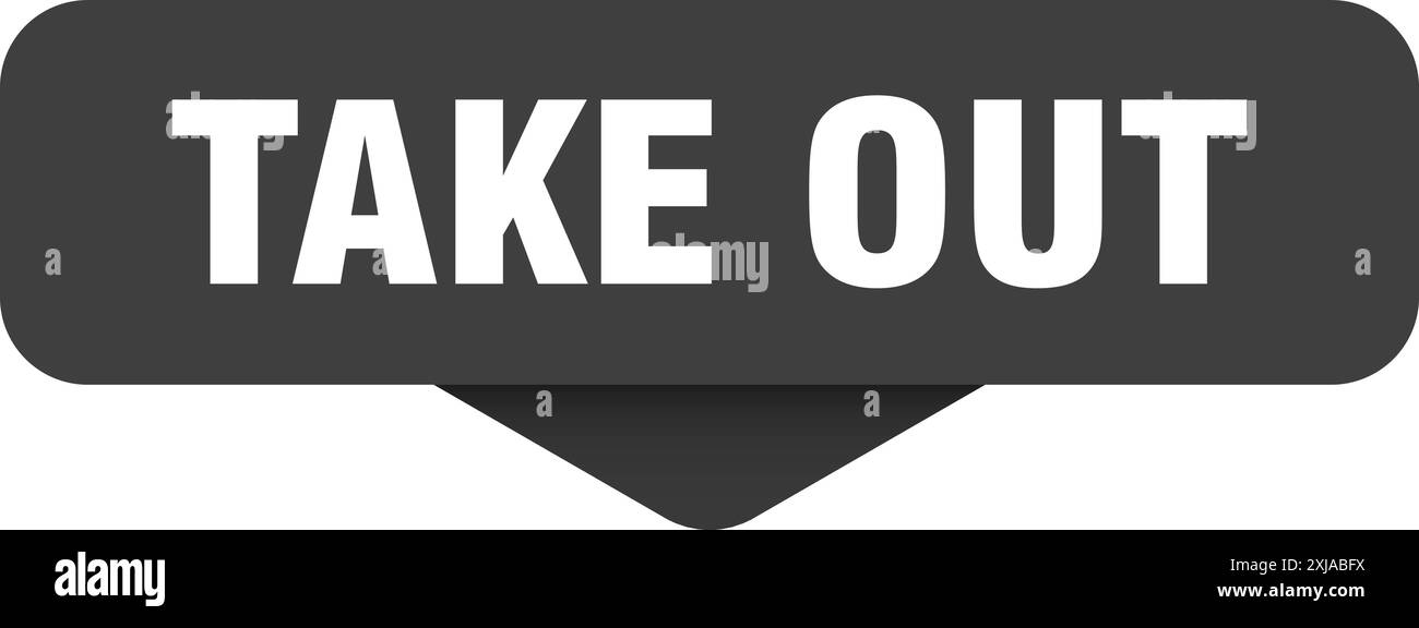 take out sticker. take out sign on transparent background. rectangular ...