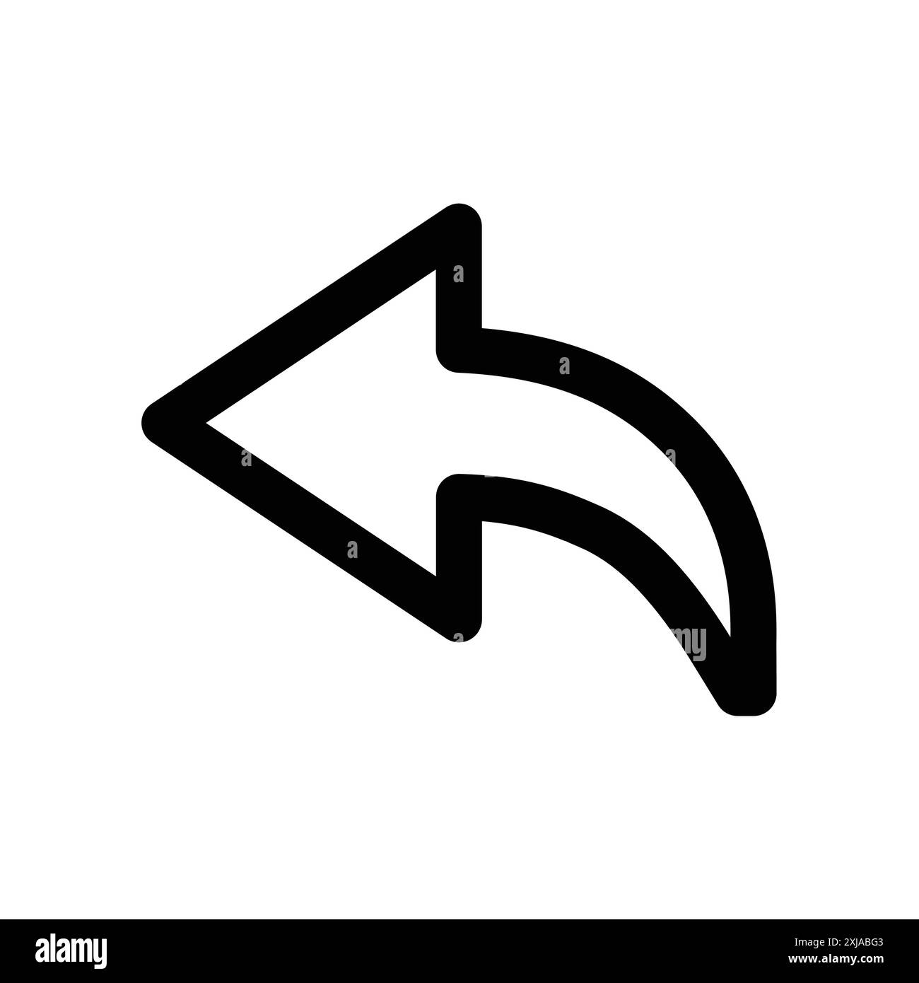 Undo Arrow Sign Icon Set In Thin Line Outline Style And Linear Vector Sign Stock Vector Image