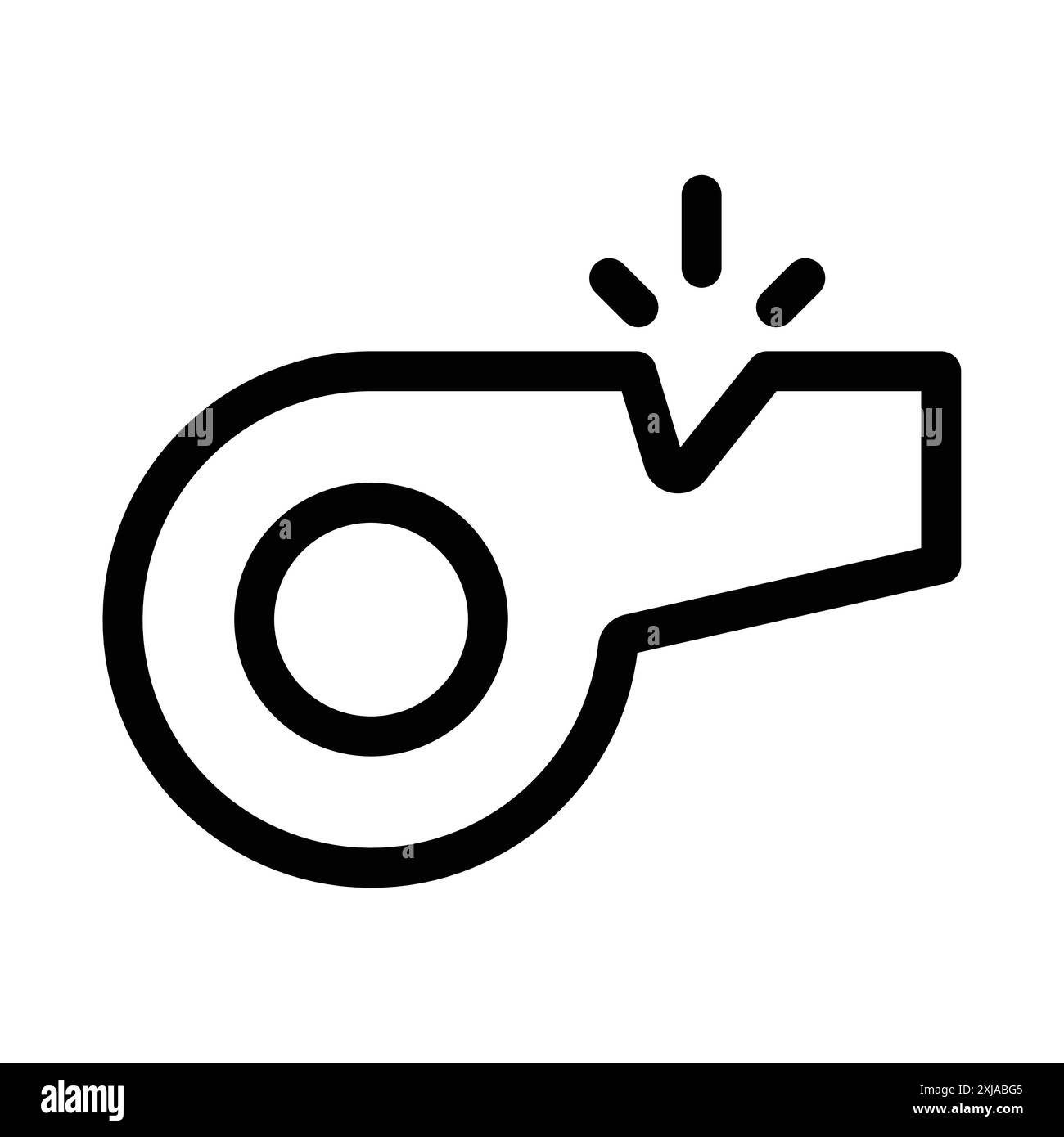 Whistle icon set in thin line outline style and linear vector sign ...
