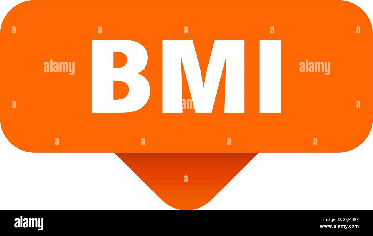 bmi sticker. bmi sign on transparent background. rectangular button ...