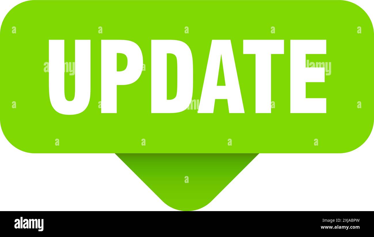 update sticker. update sign on transparent background. rectangular ...