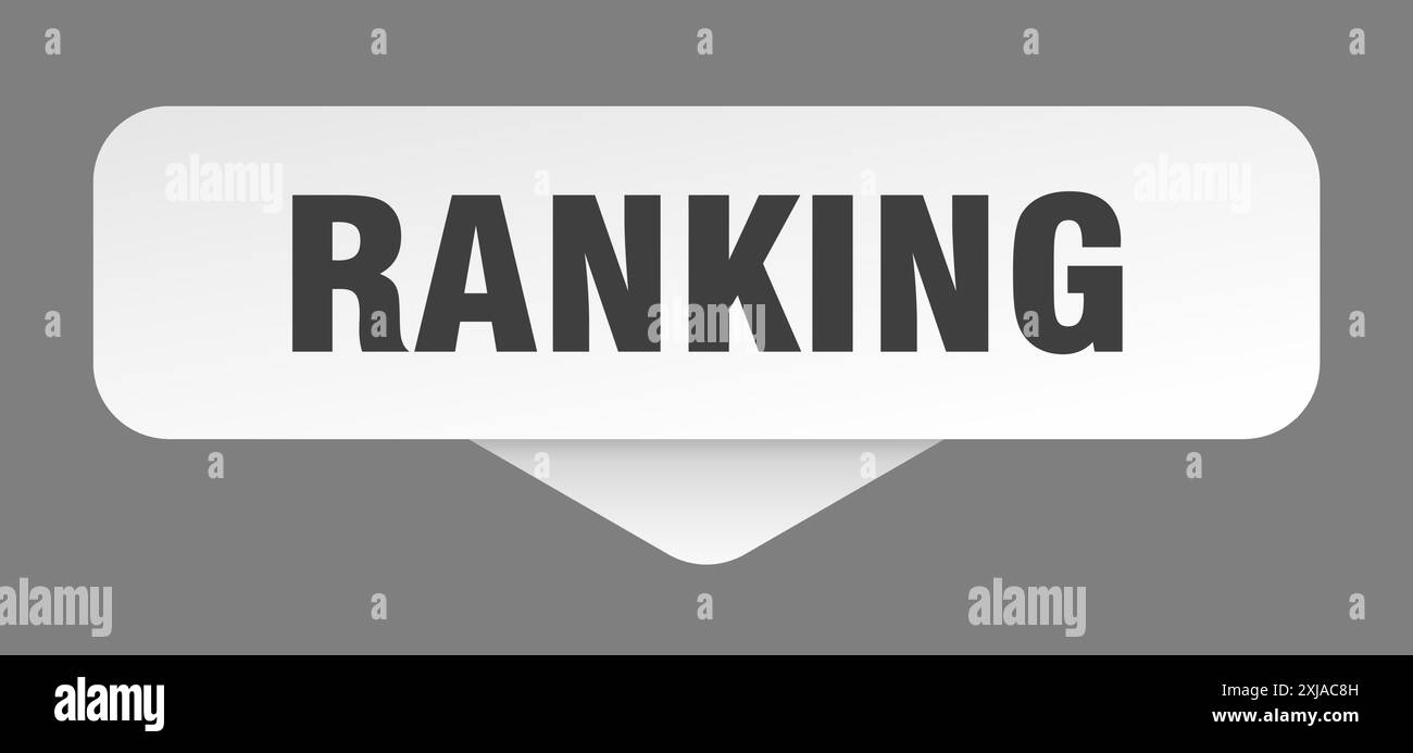 ranking sticker. ranking sign isolated on gray background. rectangular ...